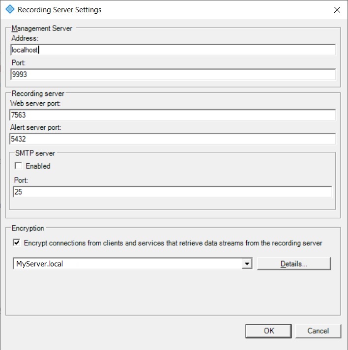 No video from the XProtect Recording Server when using encrypted ...