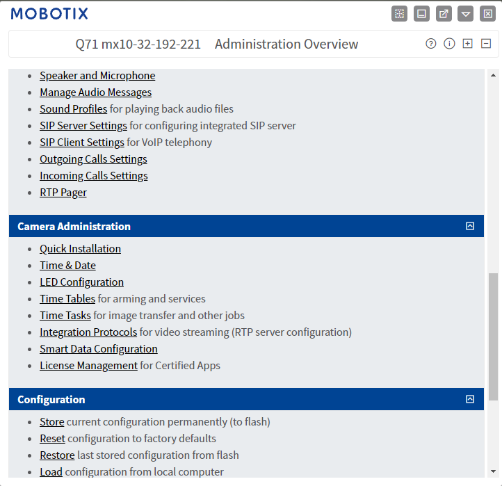 Mobotix Q71 — how to enable and use H.264 and H.265 codecs
