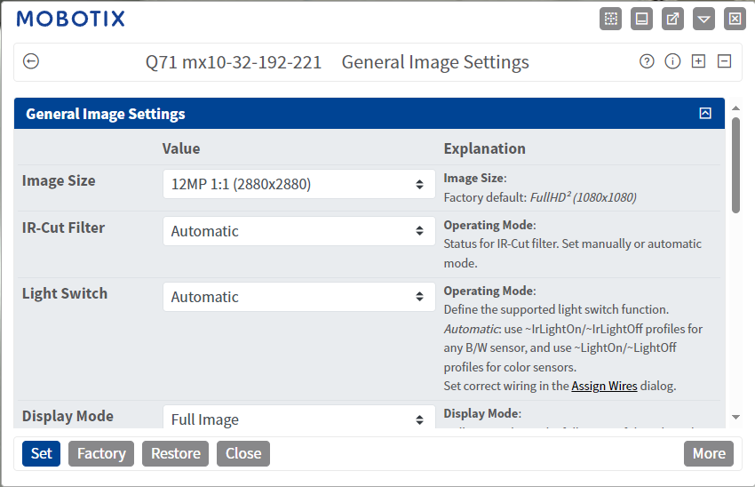 Mobotix Q71 — how to enable and use H.264 and H.265 codecs