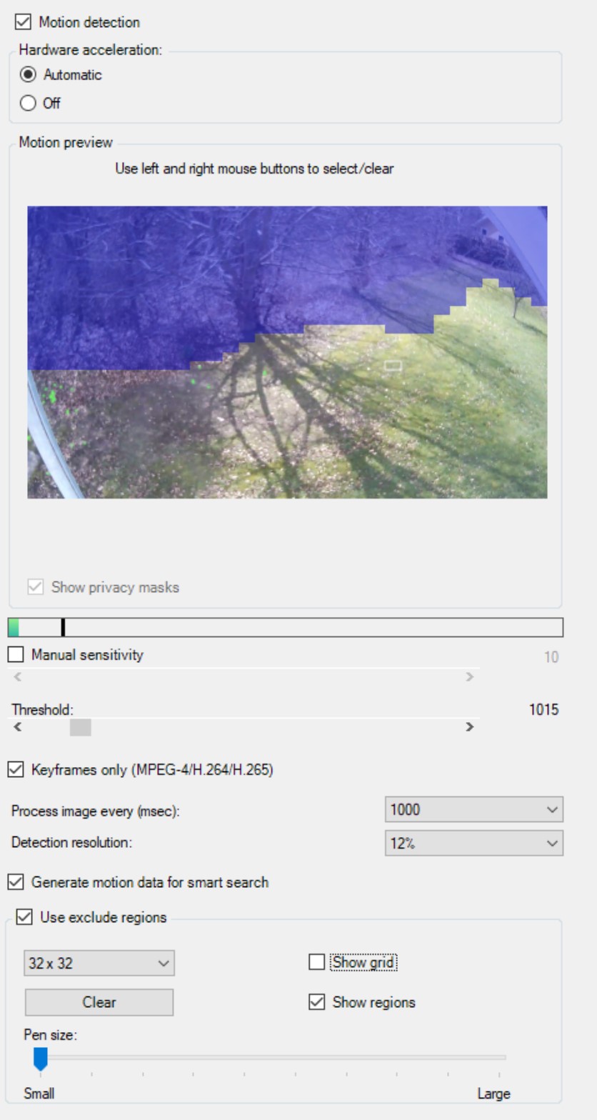 Camera is not recording on motion when it remains above the threshold ...