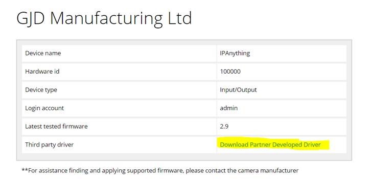 MIP Driver Framework based driver support